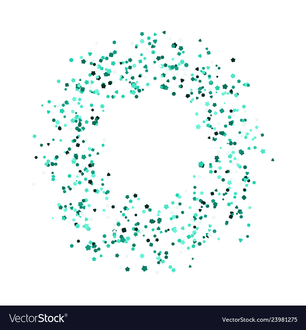 Glitter round frame blue confetti Royalty Free Vector Image