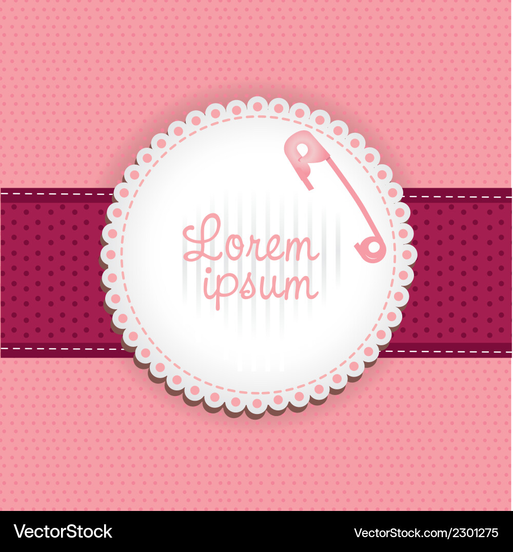 Hang label with safety pin on bottom lines Vector Image