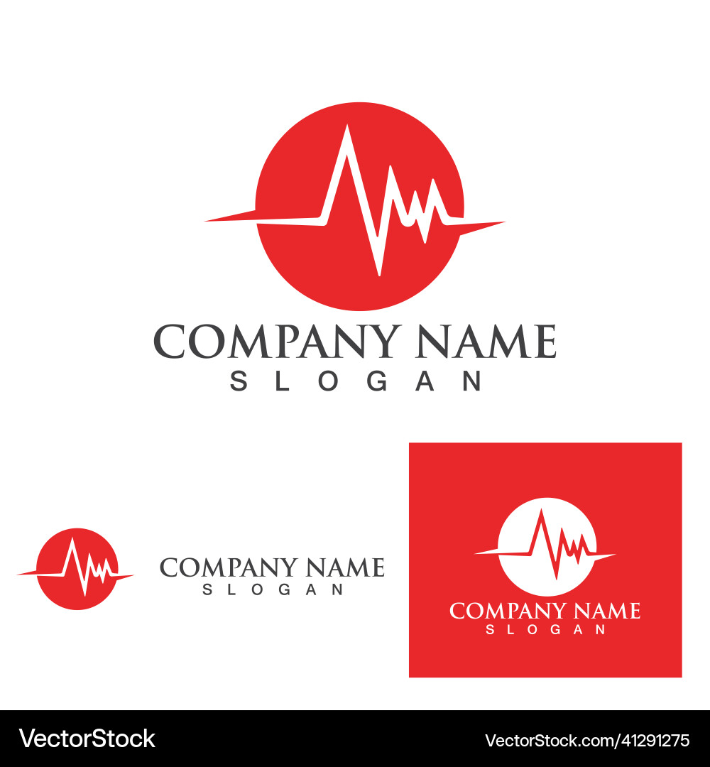 Heart beat logo and symbol image Royalty Free Vector Image