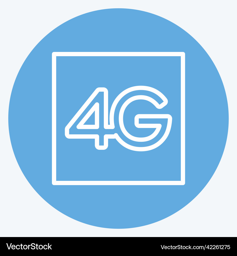 Icon 4g suitable for mobile apps symbol blue eyes Vector Image