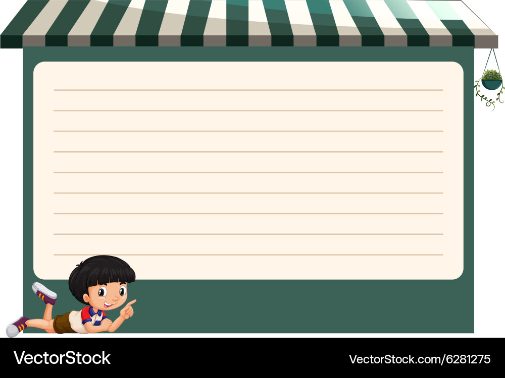 Line paper design with little boy Royalty Free Vector Image