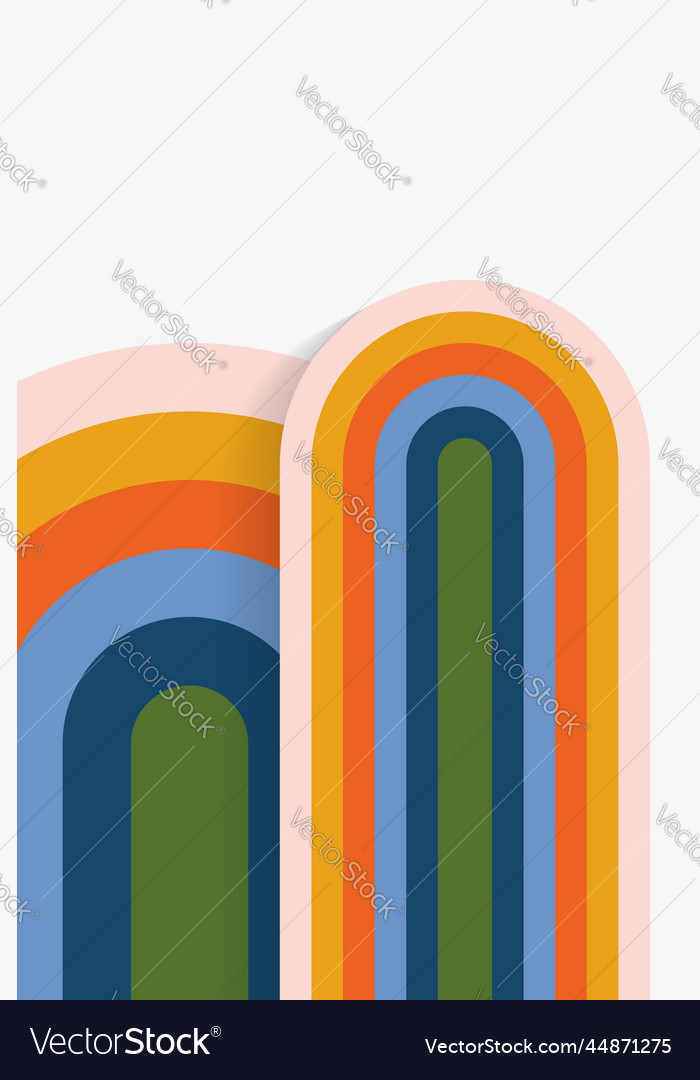 Mid century downloadable rainbow art Royalty Free Vector