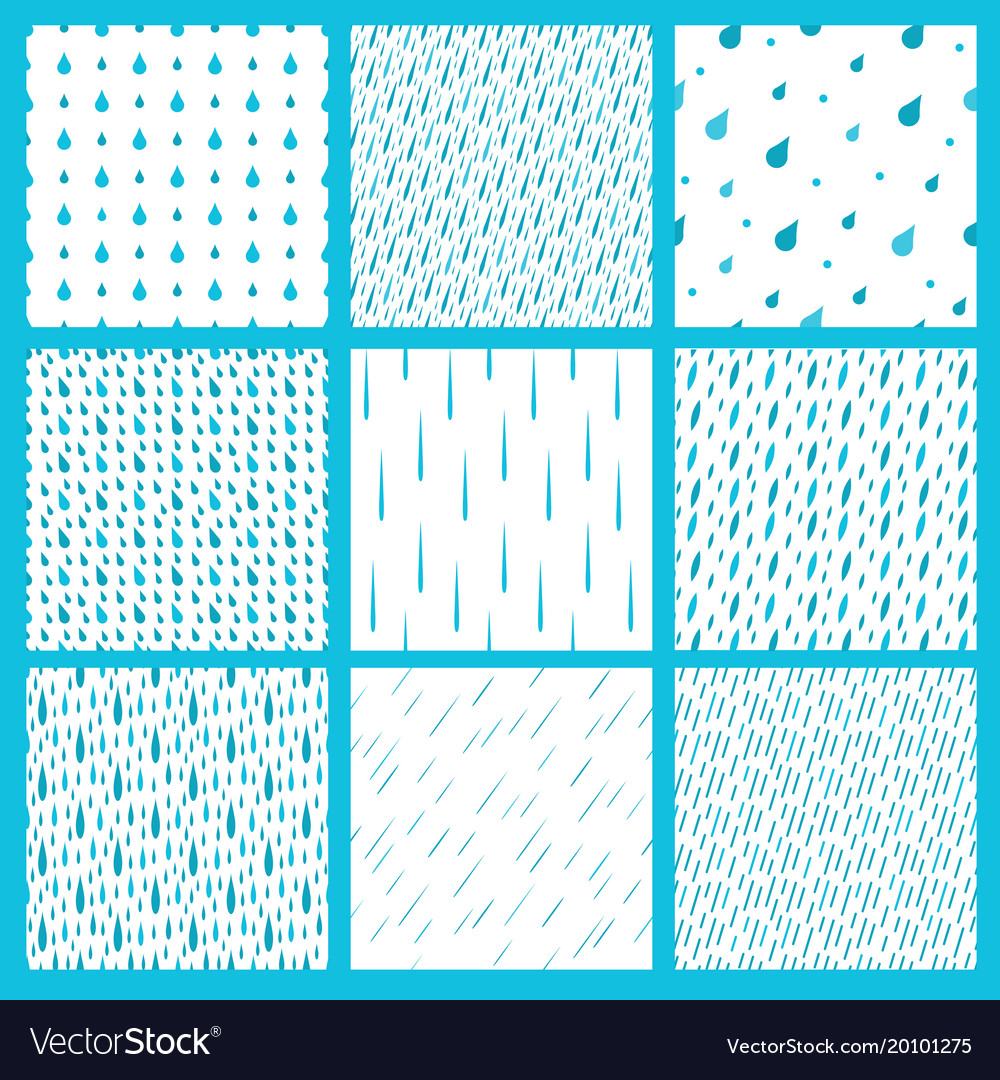 Rain drops seamless pattern background rainy Vector Image