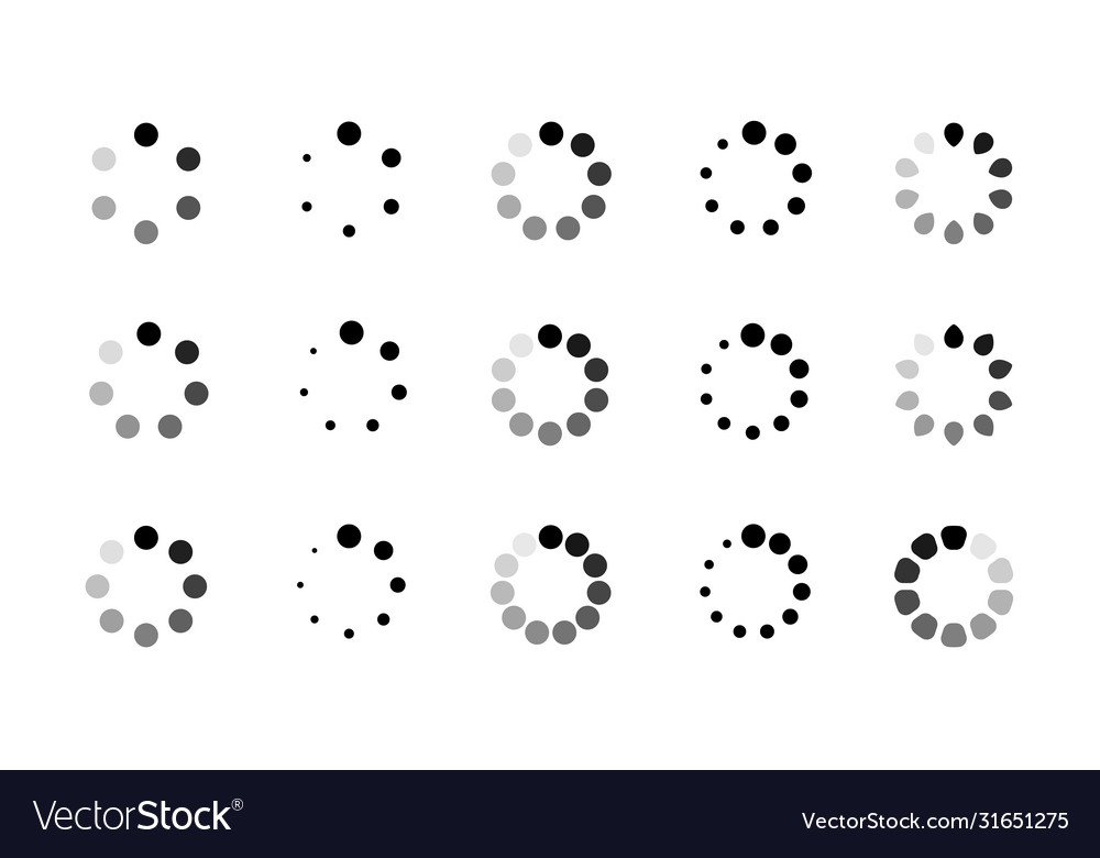 Set website loading icon circle buffer loader Vector Image