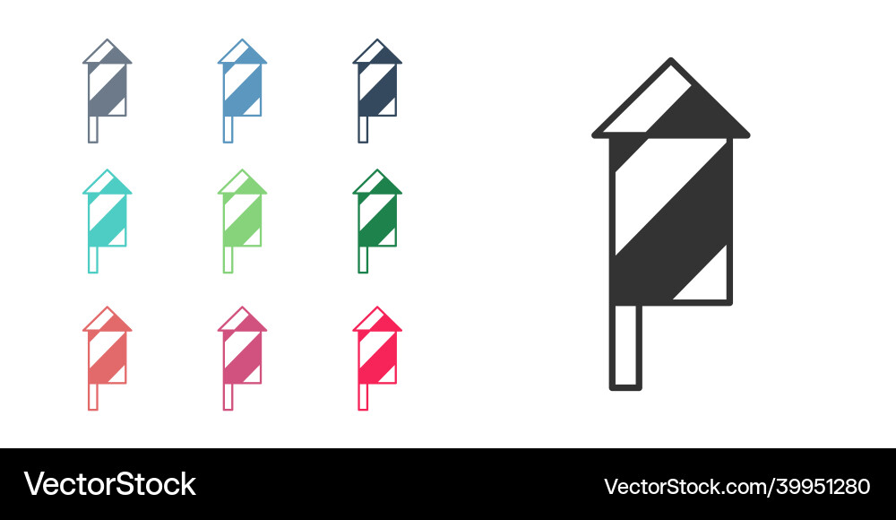 Black firework rocket icon isolated on white Vector Image