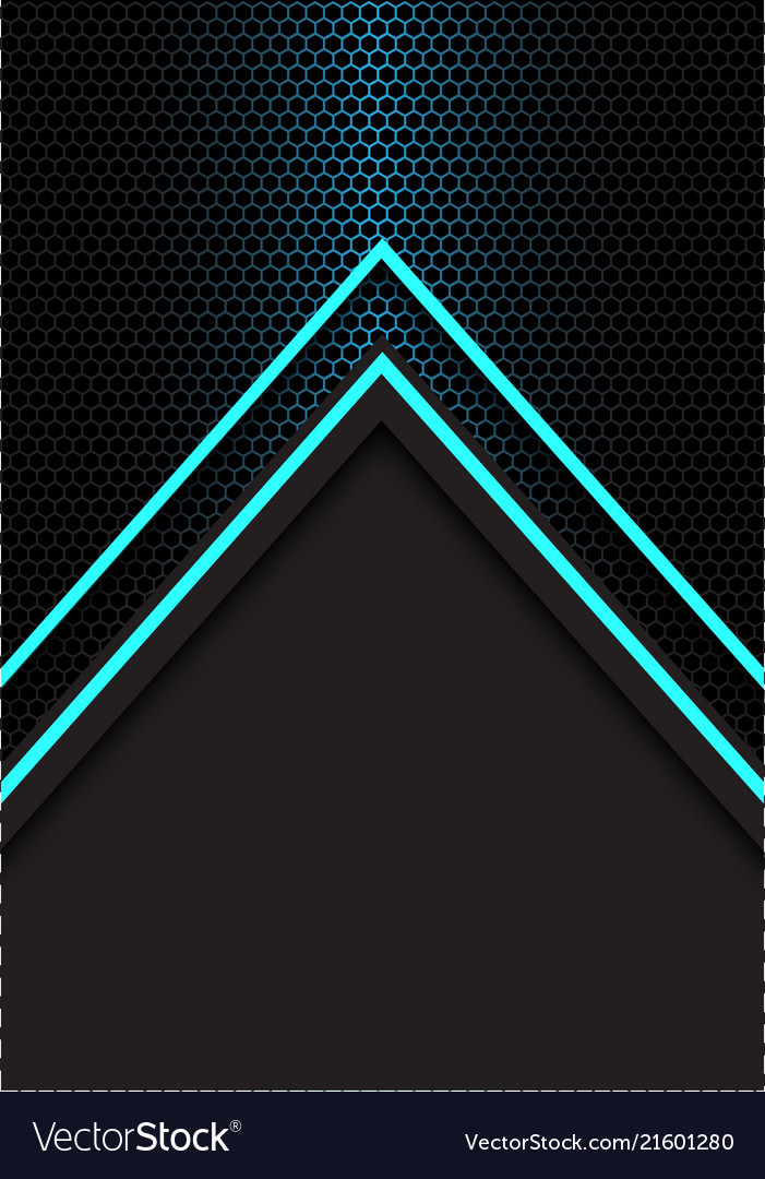 Blue Arrow Light Direction Hexagon Mesh Royalty Free Vector