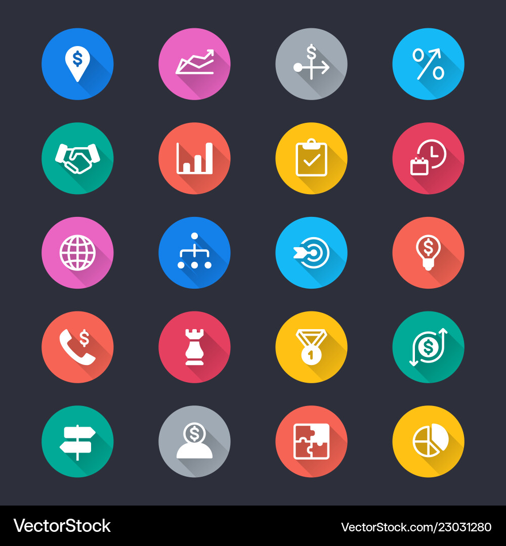 Business simple color icons Royalty Free Vector Image