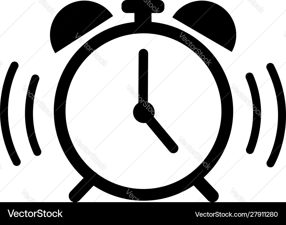 Clock alarm icon sign isolated on white Royalty Free Vector