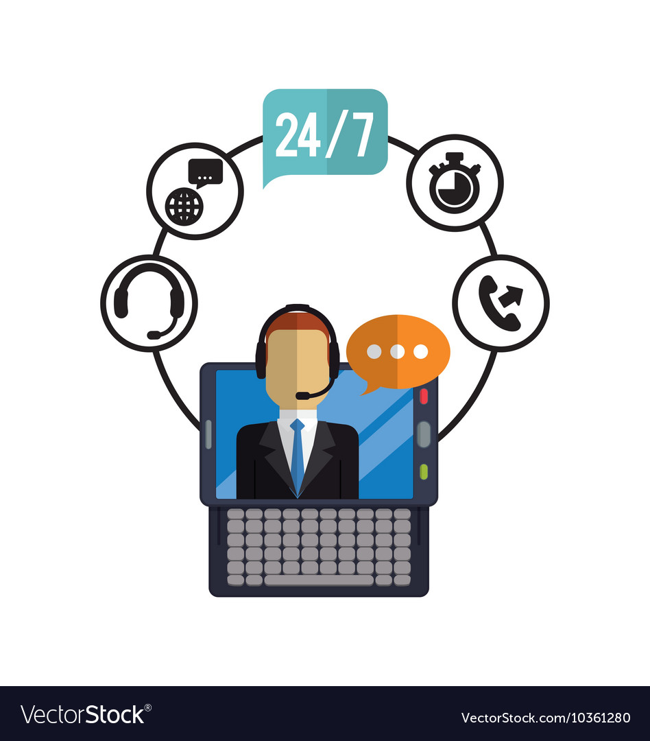 Customer service technical icon set Royalty Free Vector