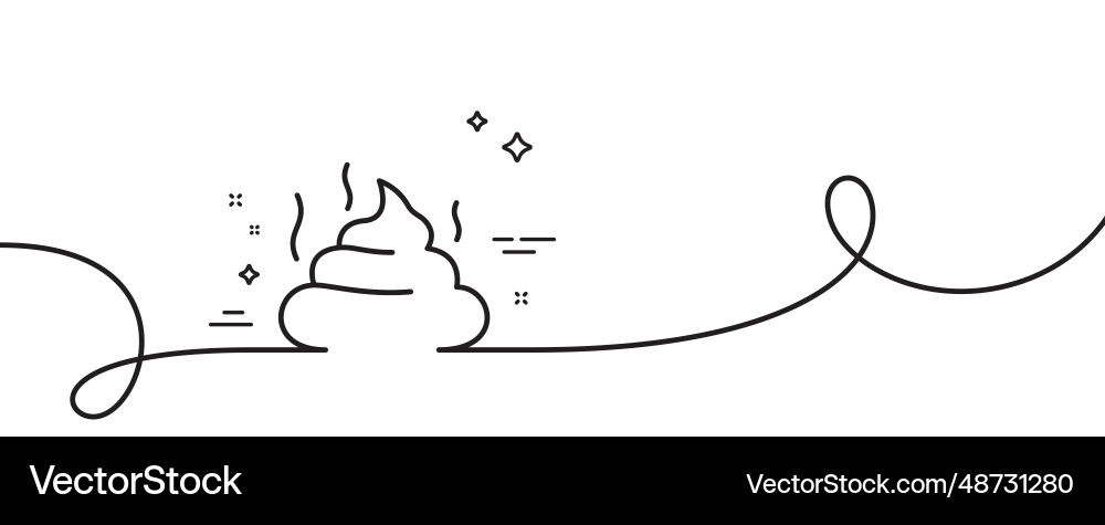 Feces line icon pets excrement sign continuous Vector Image