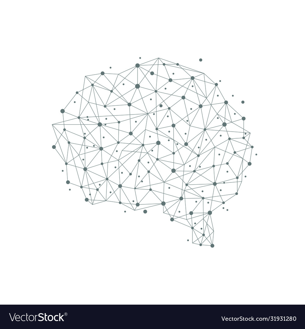 Human brain from nodes and connections as a symbol