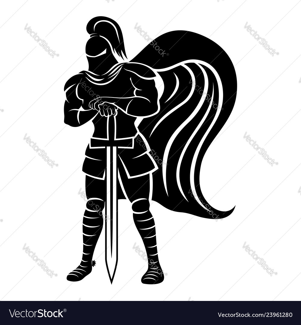Knight with sword Royalty Free Vector Image - VectorStock