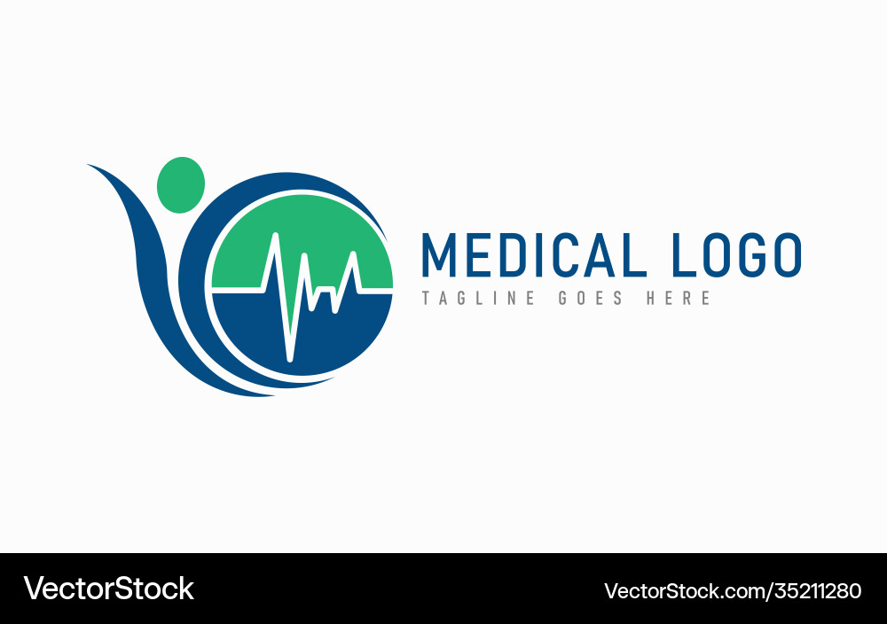 Modern medical line in circle combine Royalty Free Vector