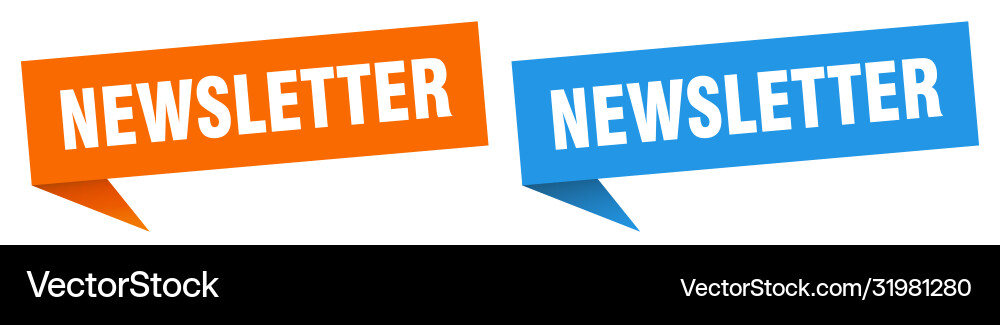 Newsletter banner speech bubble label Royalty Free Vector