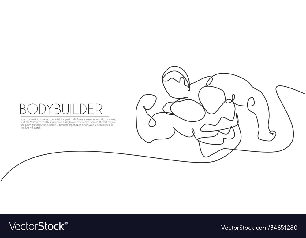 One single line drawing young energetic model Vector Image