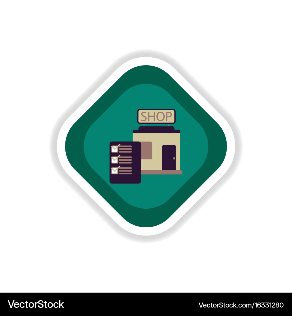 Paper sticker on white background shop form Vector Image