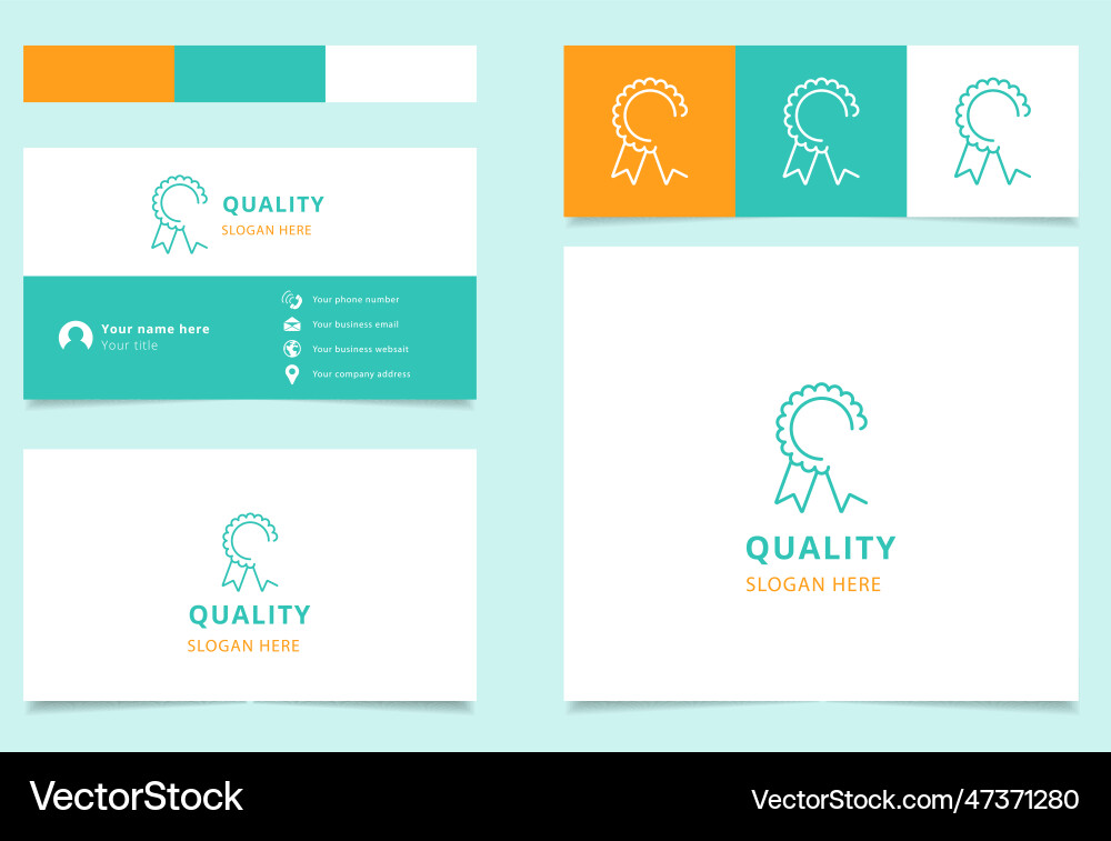 Quality logo design with editable slogan branding Vector Image
