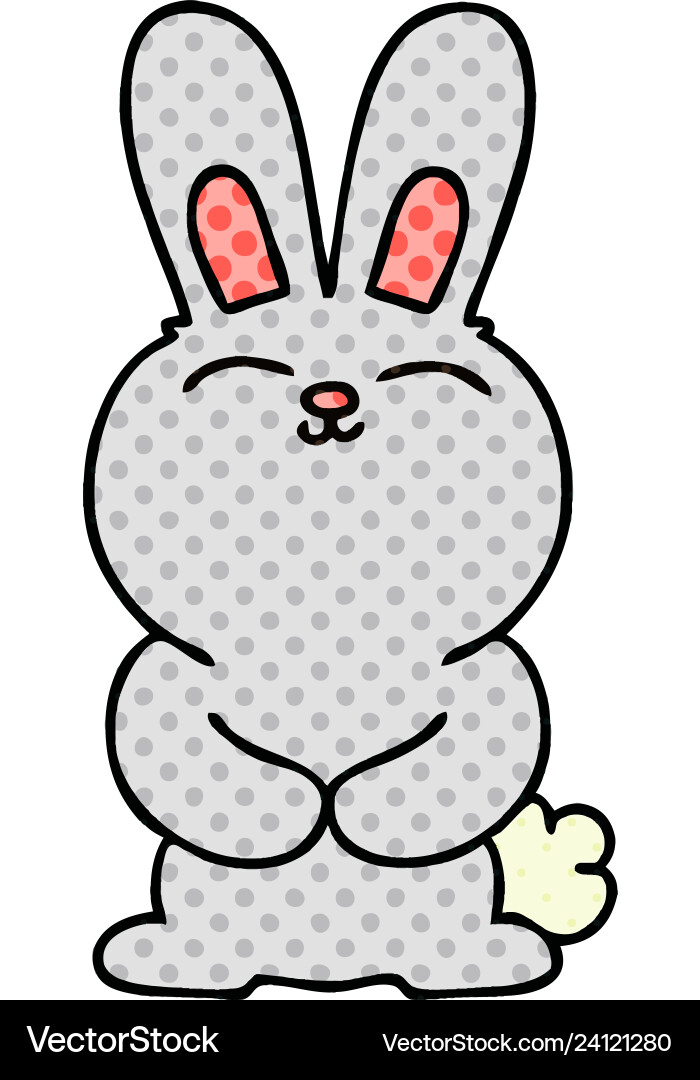 Quirky comic book style cartoon rabbit Royalty Free Vector