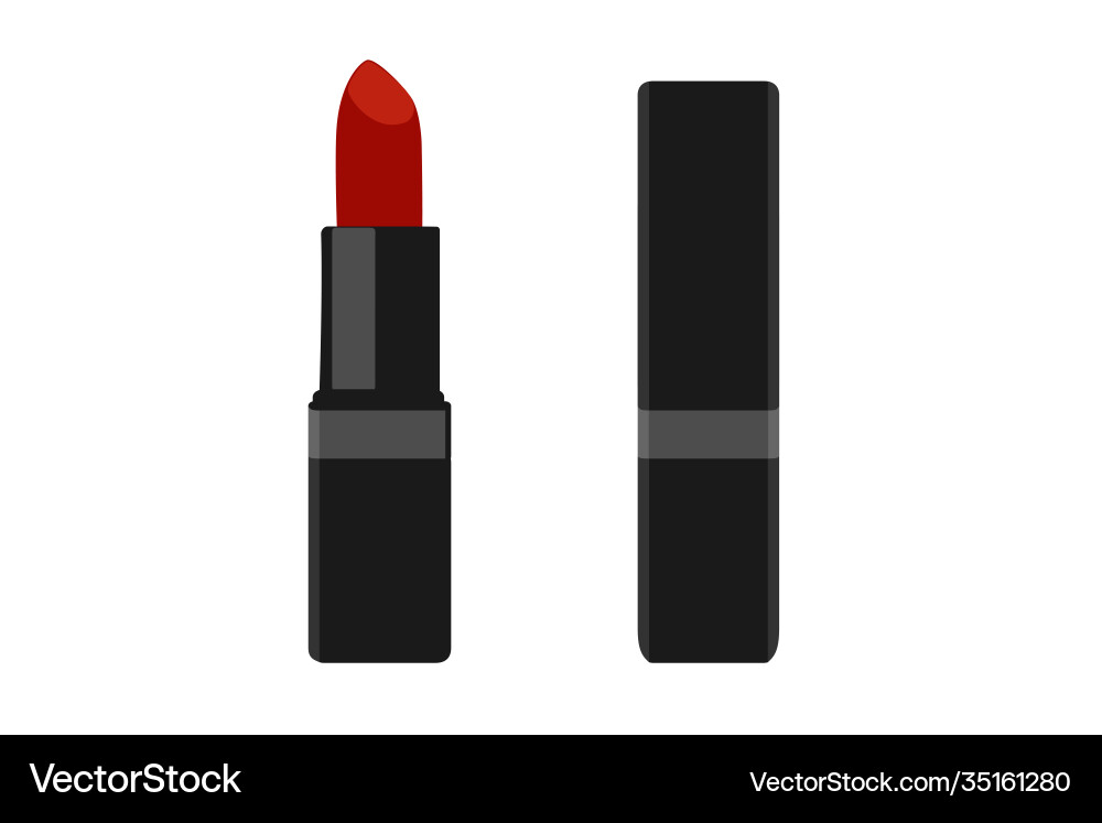 Red lipstick cosmetic design isolated on white Vector Image
