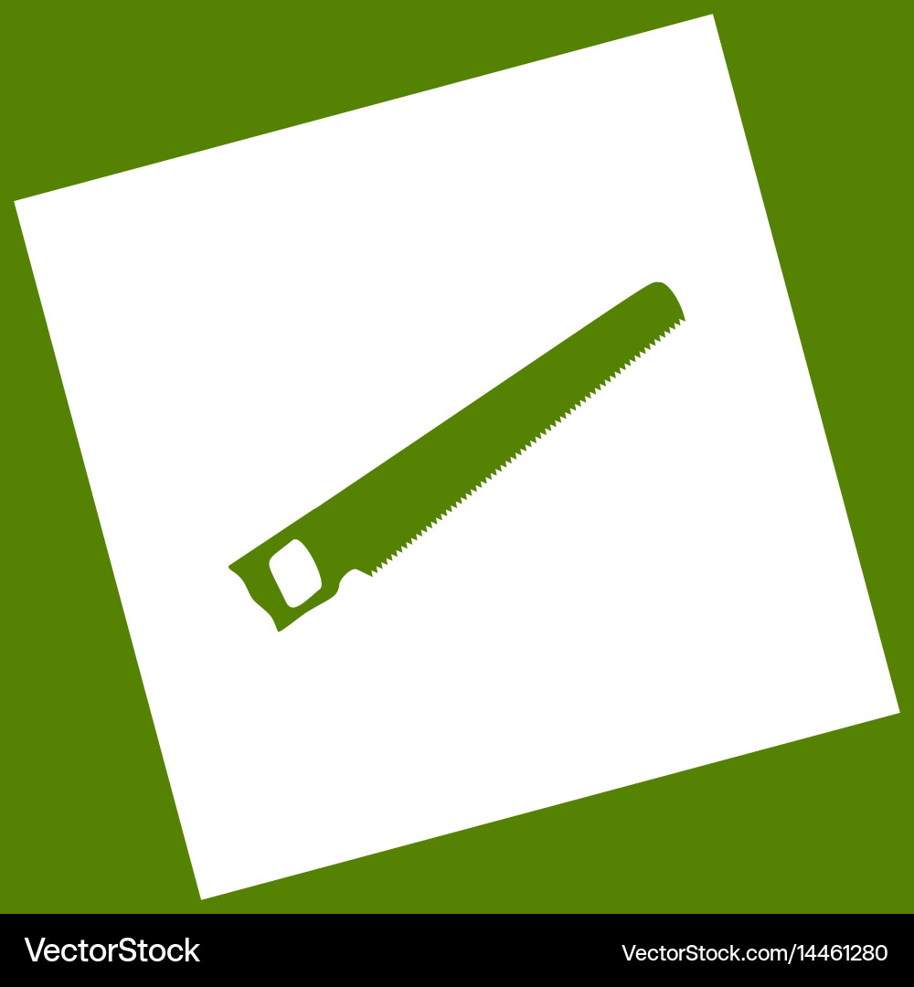 Saw simple sign white icon obtained Royalty Free Vector