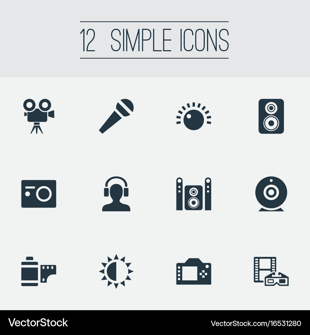 Set of simple multi icons Royalty Free Vector Image