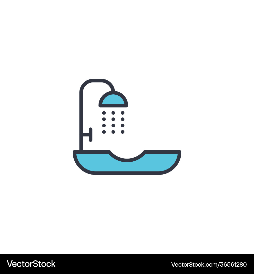 Sink unit icon color line outline sign linear Vector Image