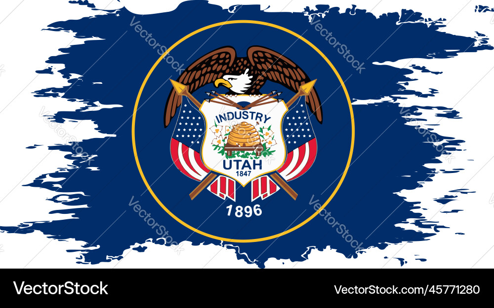 Utah flag grunge brush color image Royalty Free Vector Image