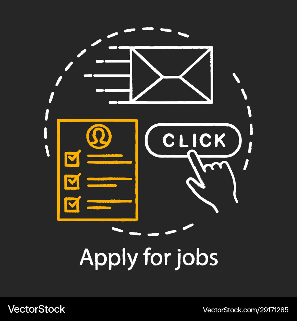 Apply for jobs concept chalk icon work vacancy Vector Image