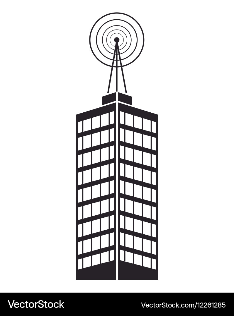 Building telecommunication mast television Vector Image