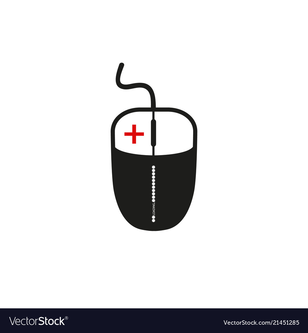 Computer mouse with plus and loading bar Vector Image