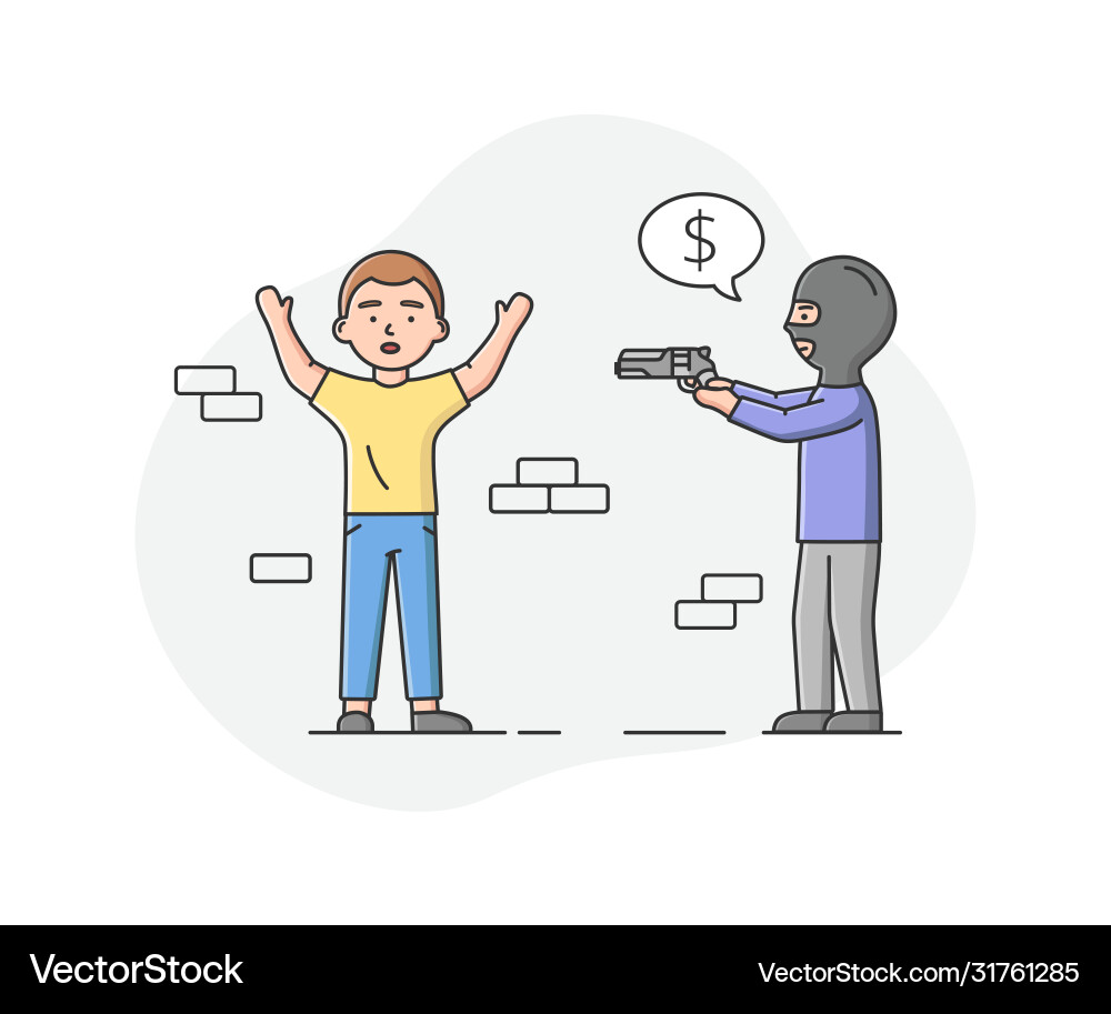 Concept urban security and robbery crime and Vector Image