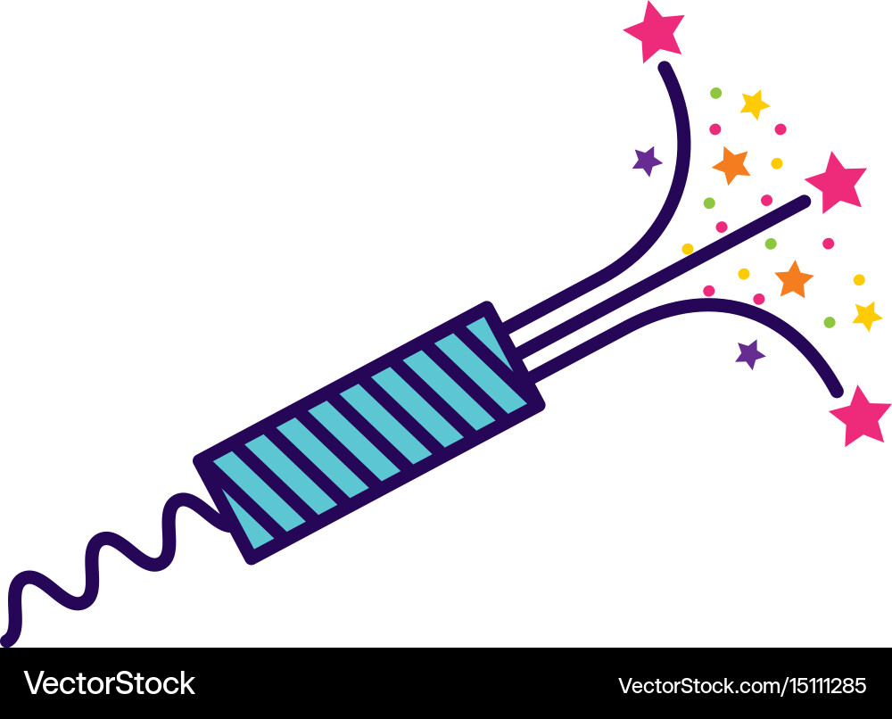 Cute confetti shot cartoon Royalty Free Vector Image