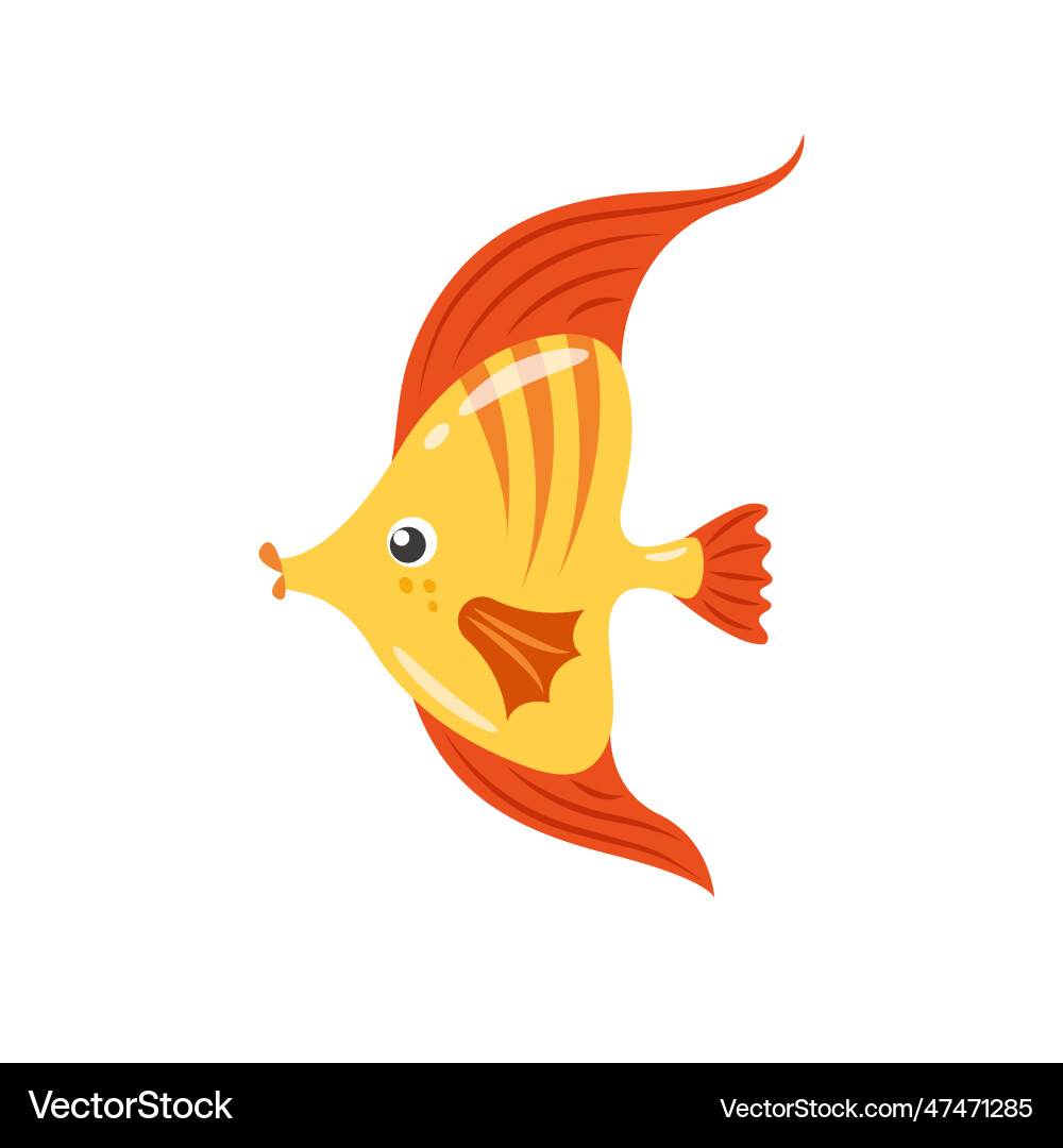 Cute sea fish cartoon Royalty Free Vector Image