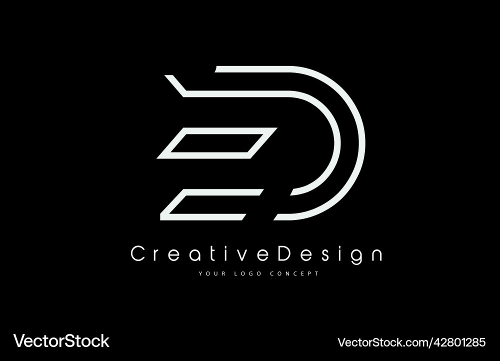 Ed letter logo design in black white Royalty Free Vector