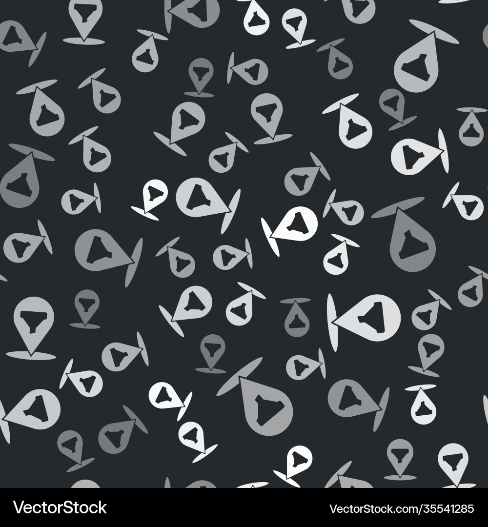 Grey location with sales funnel icon isolated Vector Image