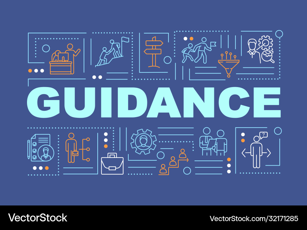 Guidance word concepts banner Royalty Free Vector Image