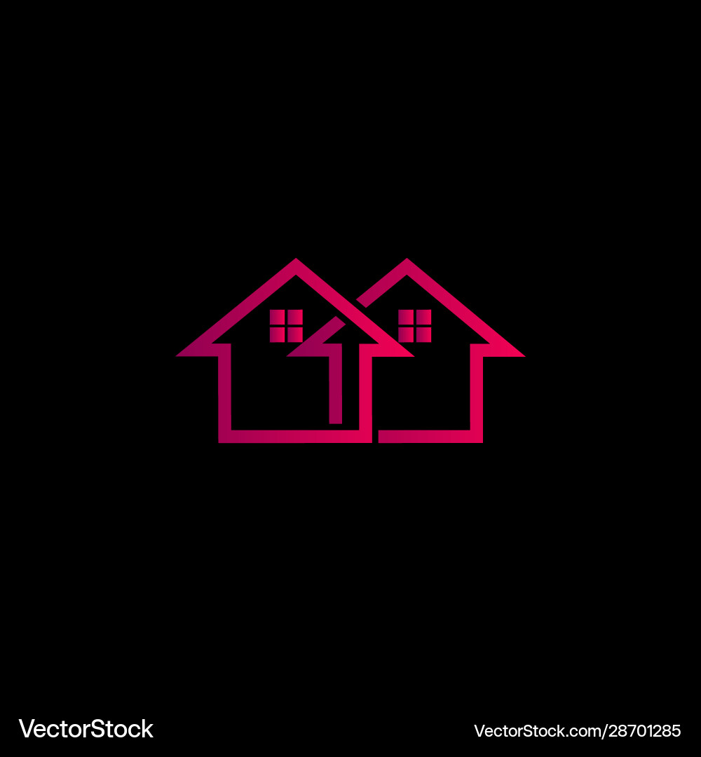 House connecthome link home logo design Royalty Free Vector