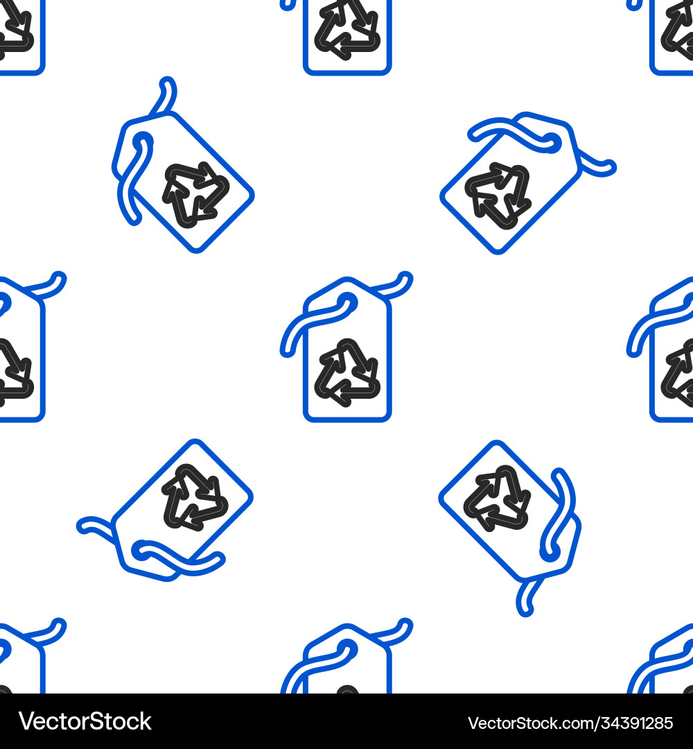 Line tag with recycle symbol icon isolated Vector Image