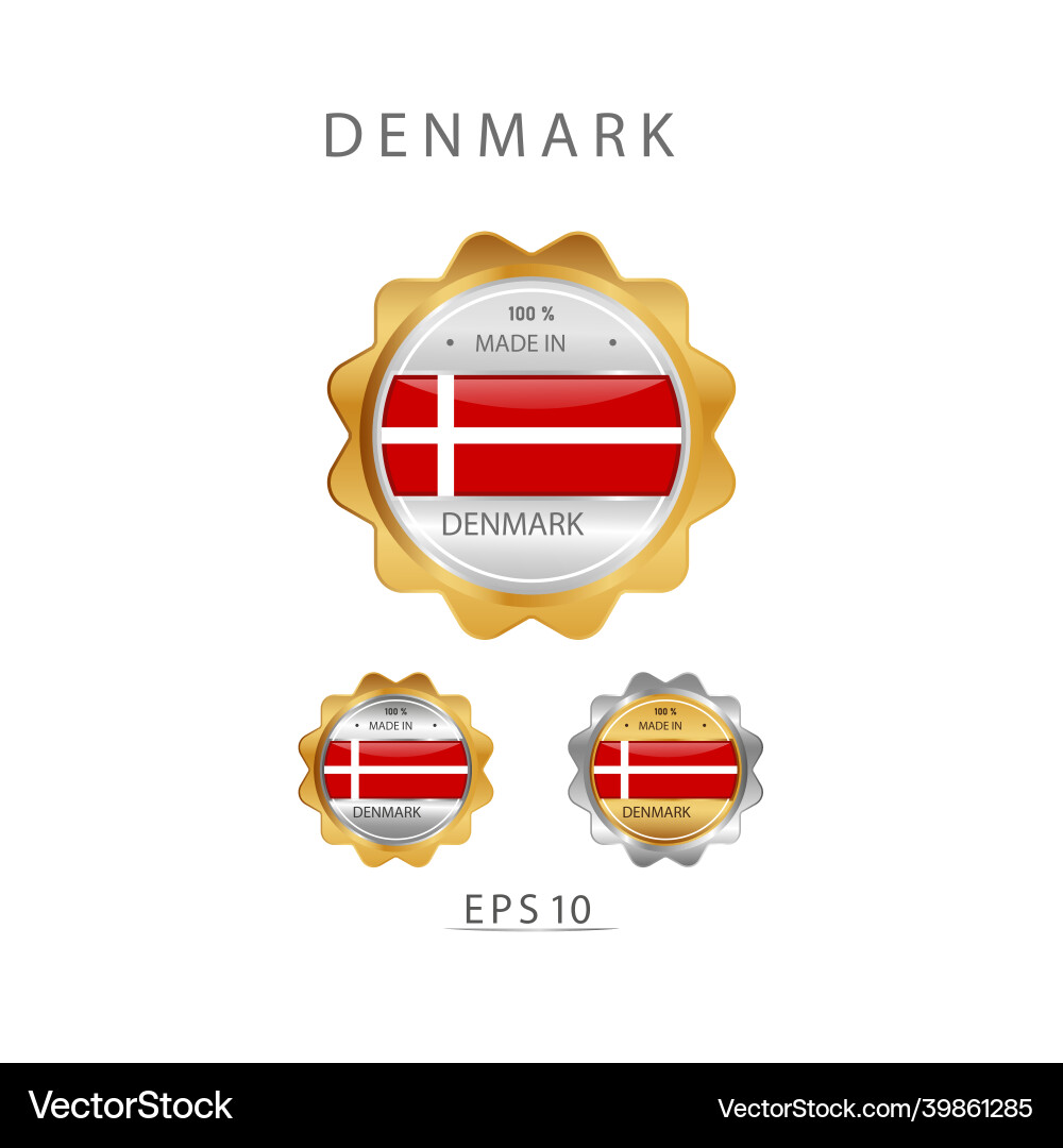 Made in denmark label stamp badge or logo Vector Image