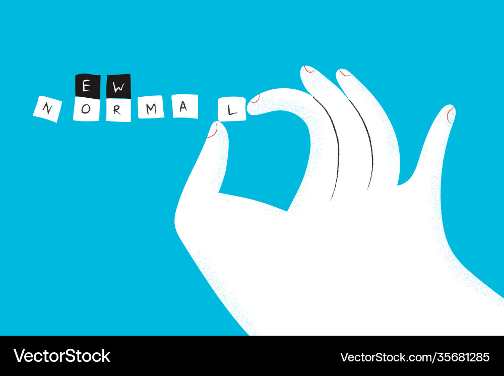 New normal during coronavirus pandemic concept Vector Image