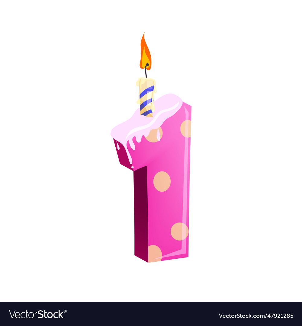 Number one candle Royalty Free Vector Image - VectorStock