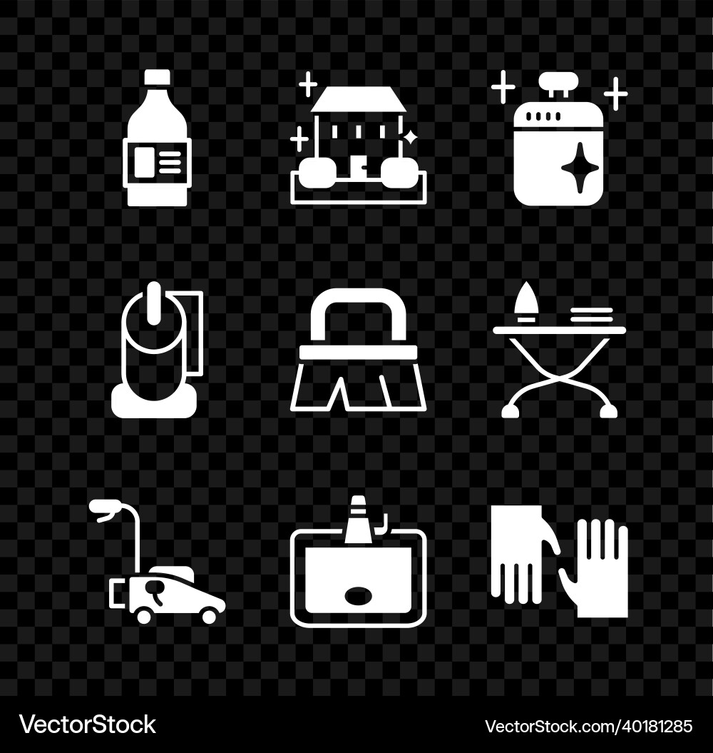 Set bottle for cleaning agent home service clean Vector Image