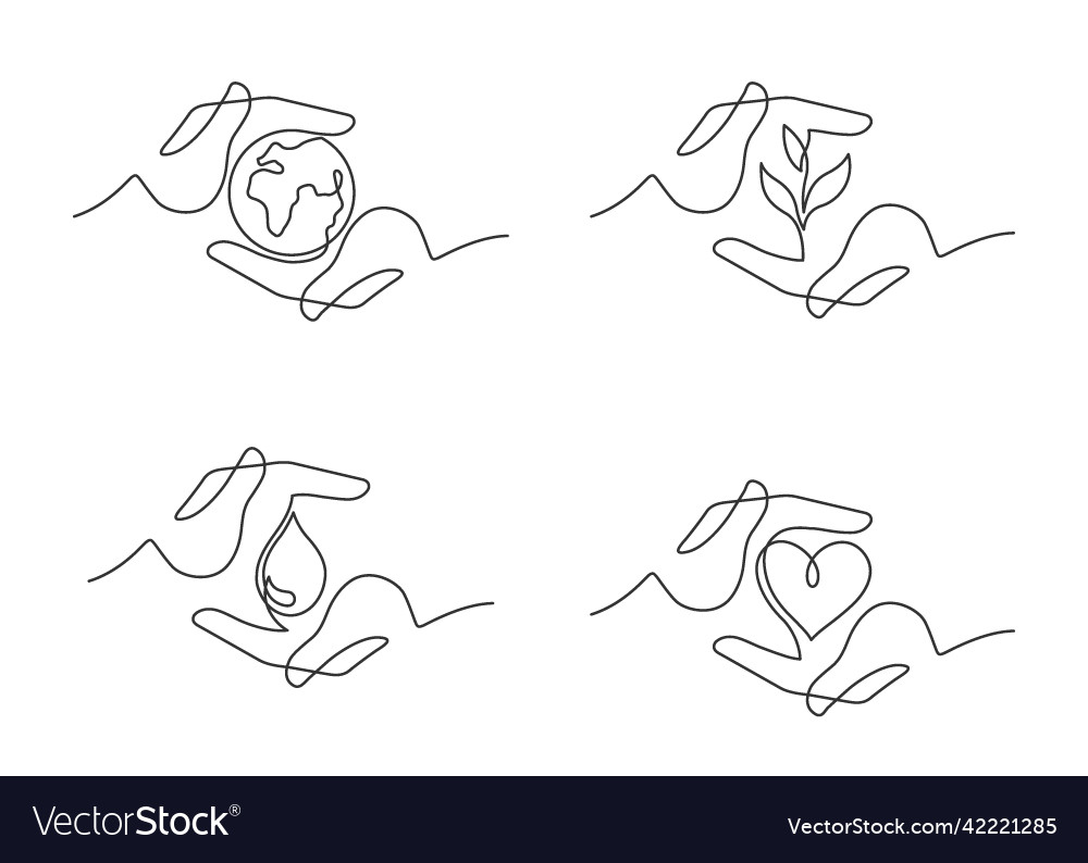 Set hand save 1 Royalty Free Vector Image - VectorStock