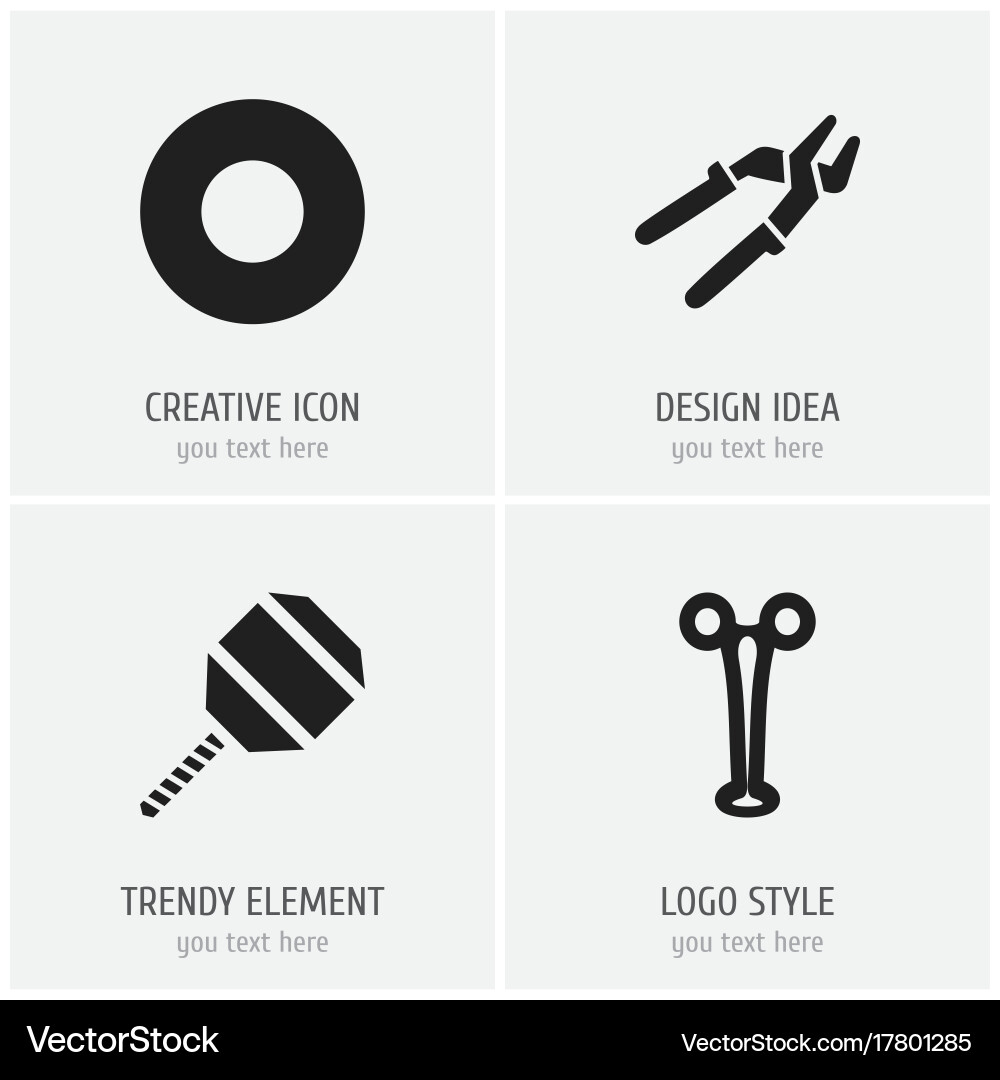 Set of 4 editable apparatus icons includes Vector Image