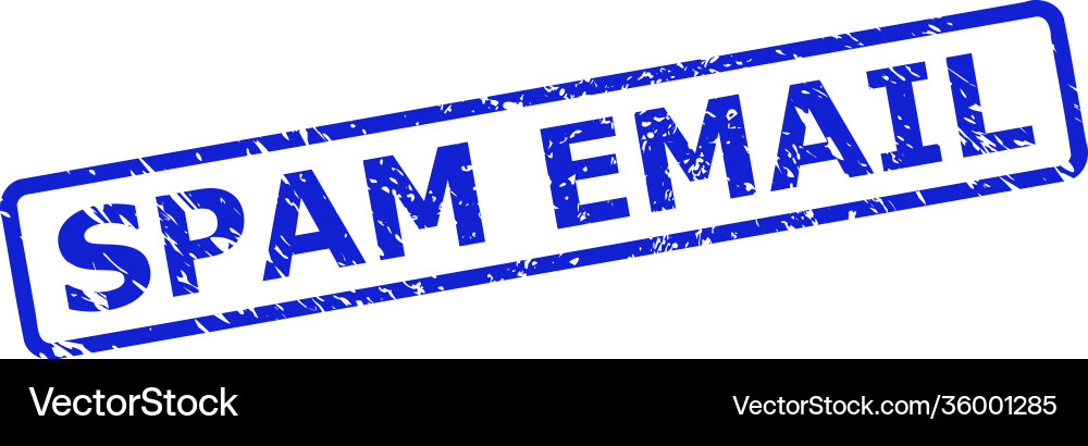 Spam email seal with grunged style and rounded Vector Image