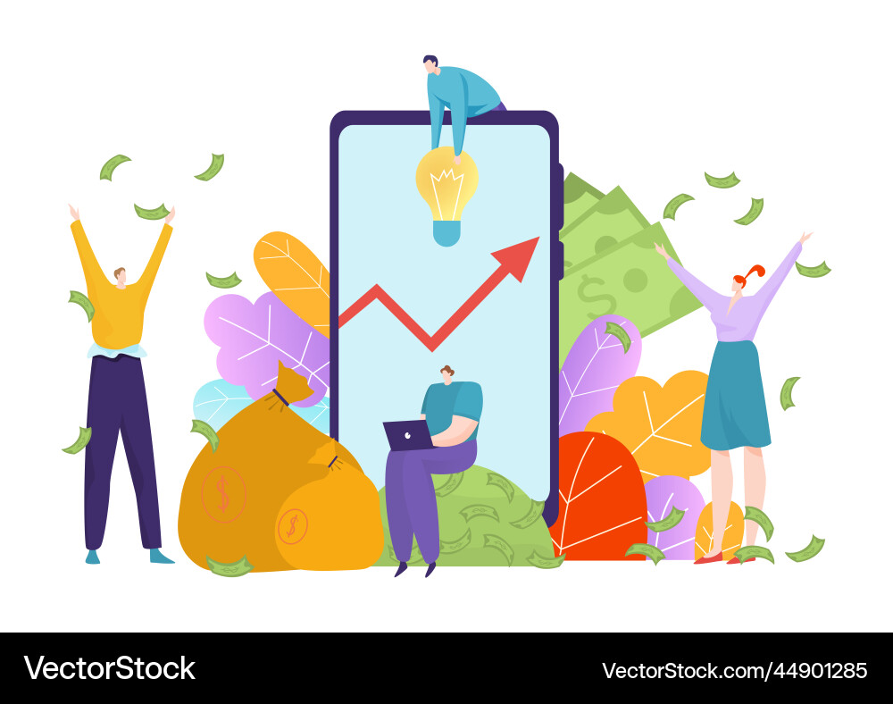 Teamwork successful investment business assistant Vector Image