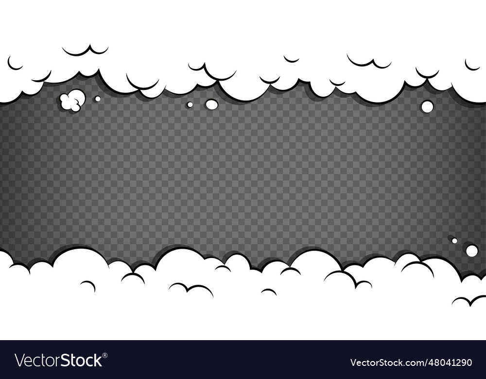 Comic cloud frame background cartoon puff cloud Vector Image