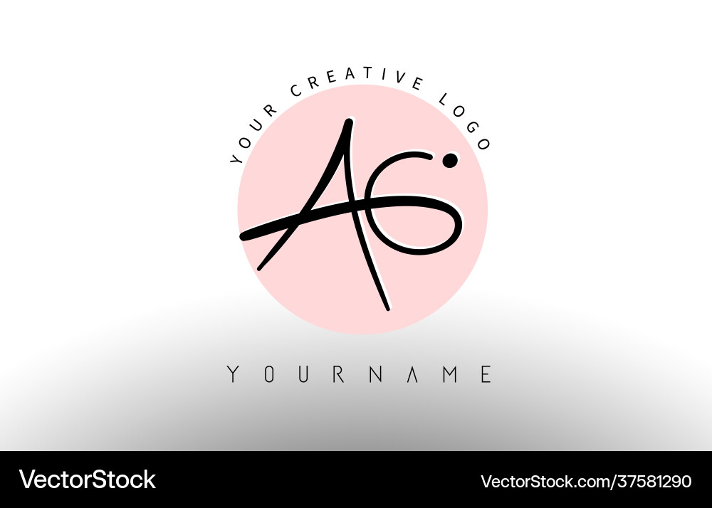 Handwritten letters ag a g logo with rounded Vector Image