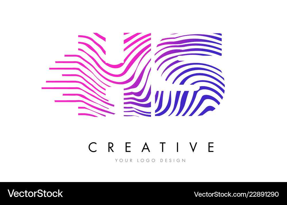 Hs h s zebra lines letter logo design Royalty Free Vector