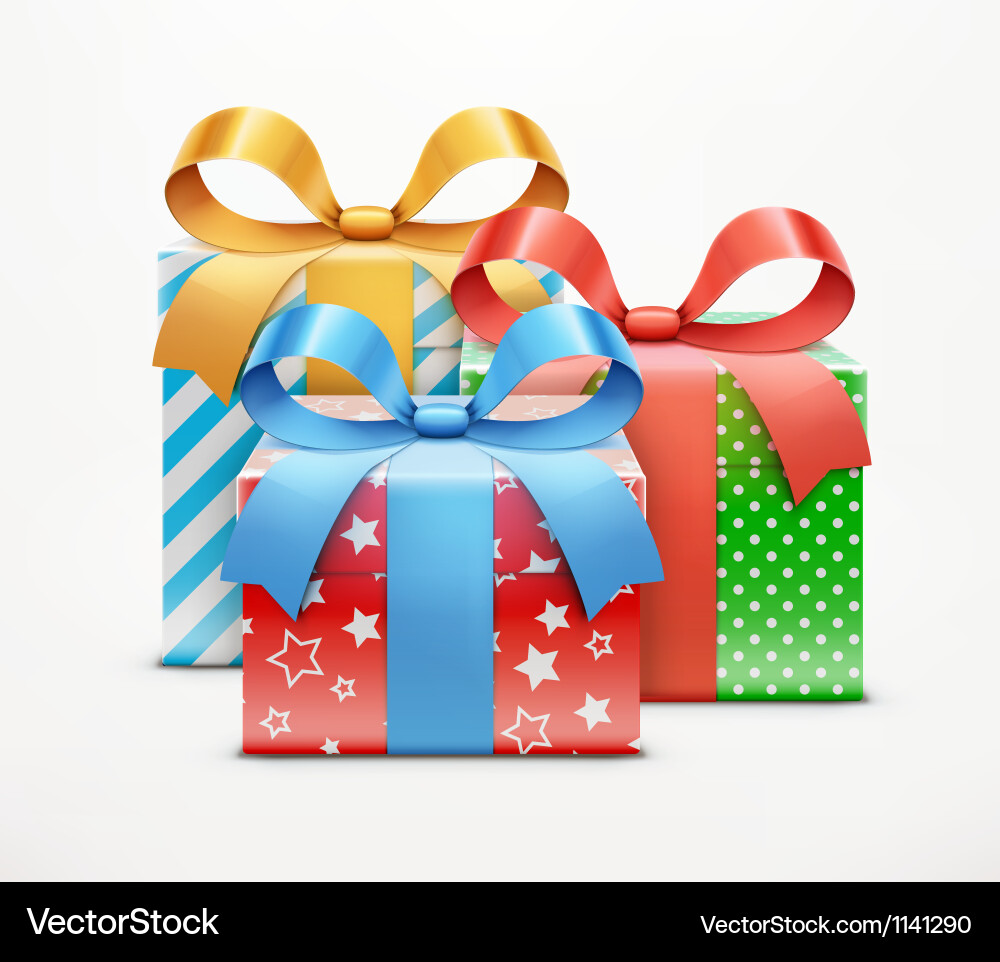 Present boxes Royalty Free Vector Image - VectorStock